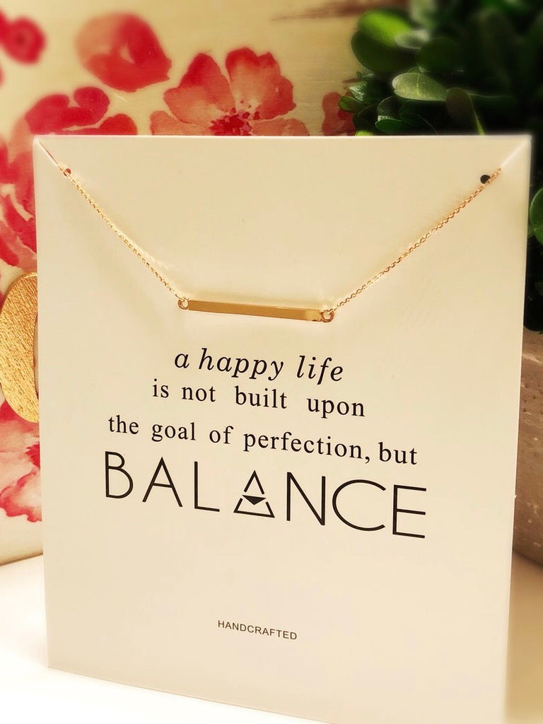 14K Solid Rose Gold Balance Necklace – rosegoldheaven